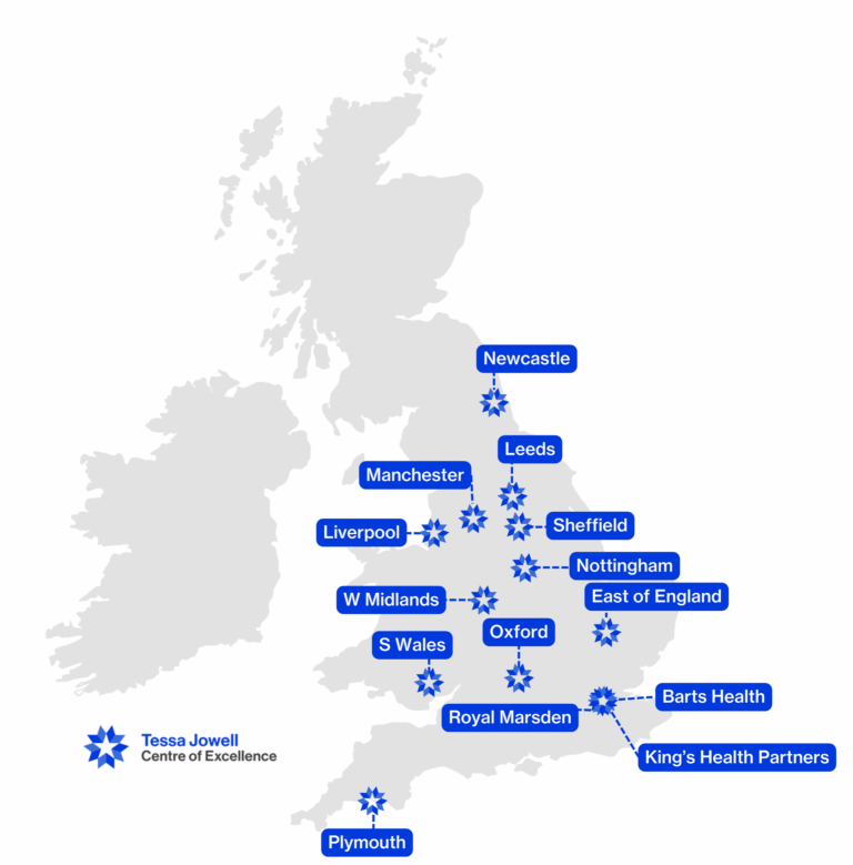 14 Centres of Excellence providing brain tumour care in the UK